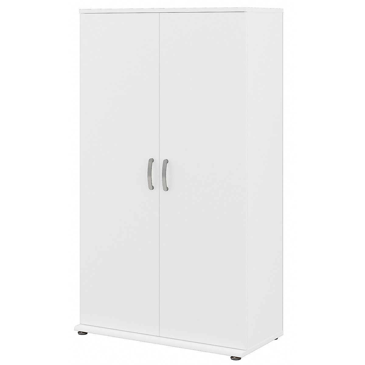 Bush Business Furniture Universal Tall Clothing Storage Cabinet with Doors and Shelves, White