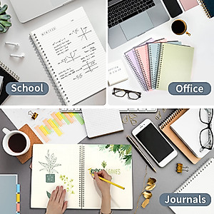 SUNEE Dotted Spiral Notebook - 4 Pack Large Bullet Journals 8.5 x 11 Inches 5 x 5mm Dot Grid Paper 80 Sheets/160 Pages - Journals for Study and Notes (pink, blue, green, purple)