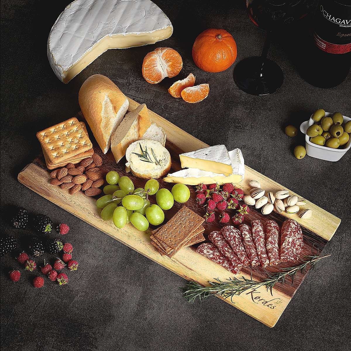 Large Charcuterie Board - Large Cheese Board - Live Wood Beautifully Handcrafted Serving Board