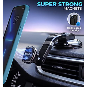Bestrix Phone Holder for Car, Magnetic Car Phone Mount | Dashboard Cell Phone Car Phone Holder Compatible with iPhone 12 11 Pro,Xr,Xs,XS MAX,XR,X, Galaxy S20 Note 20 Ultra & All Smartphones