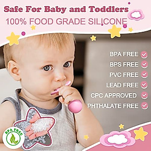 Baby Led Weaning Supplies, 16Pack Silicone Baby Feeding Set Baby Feeding Supplies Baby Eating upplies Infant Self Eating Utensil Set with Suction Bowls Plates Bibs Cups Spoons and Forks - 6+ Months