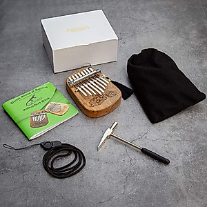 DishyKooker Mini Kalimba 8 Keys Finger Thumb Piano with Decorative Tassel Gifts for Kids Adult Beginners Portable 8 Keys Thumb Piano Gift Finger Piano Gifts Toon Wood [K-8CA]