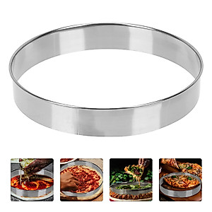 YARDWE Stainless Steel Pizza Rings, 10 inch Round Pastry Cake Rings Molds, Egg Pancake Rings for Cooking Baking Cooking Rings Pie Cutter Round Cookie Cutters