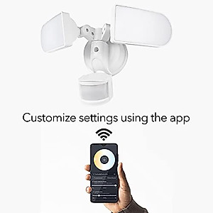 Wasserstein Wired Smart Floodlight - 2000 Lumens - Outdoor Floodlight with Motion Sensor and Timer Control for Your Garage, Garden, Porch and Anywhere Outdoor(White)