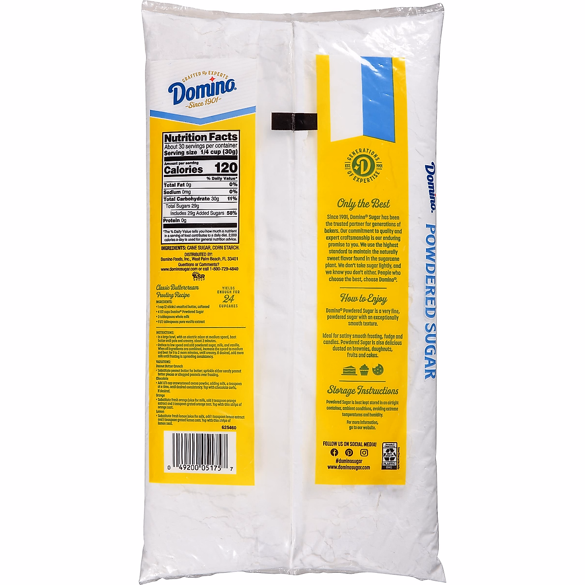 Domino Premium Cane Sugar Baker's Bundle: Light Brown Sugar and Powdered Sugar, 2 LB Bag Each