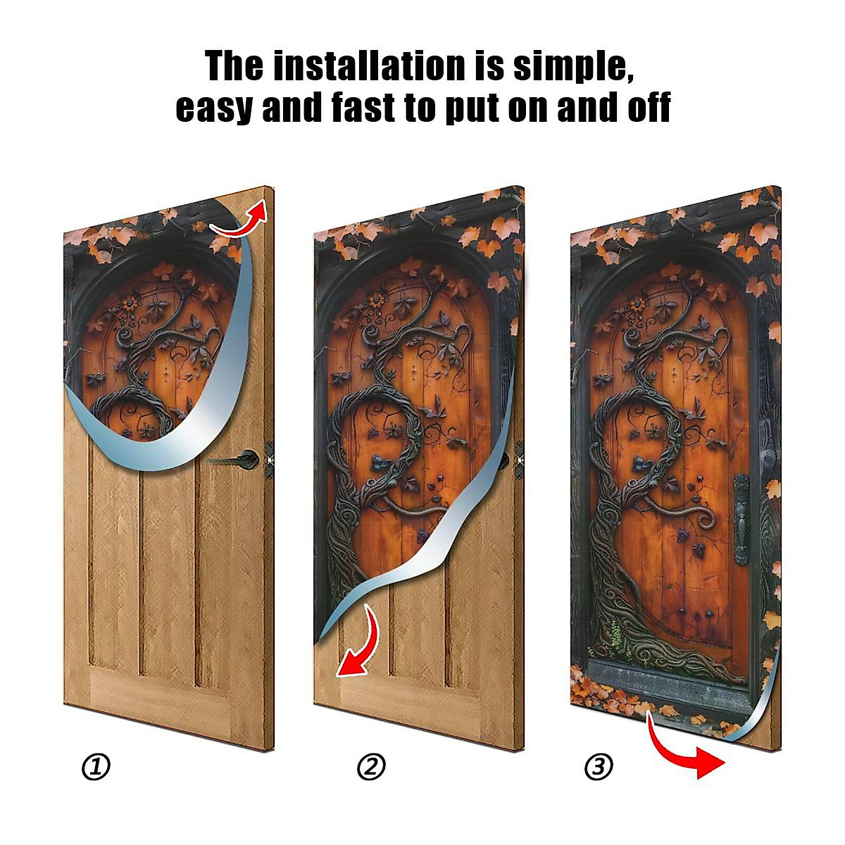 Burbuja Halloween Door Decoration Door Cover, Stretch Fabric Backdrop Door Porch Covers for Home Party Holidays Decoration, 32x79 in