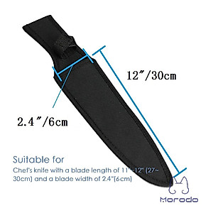 11"~12" Chef Knife Scabbard Sheath (Black Nylon)