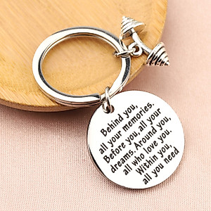 FEELMEM Fitness Keychain Fitness Gift Workout Coach Gift Bodybuilding Jewelry Personal Trainer Gift(Fitness Gift)