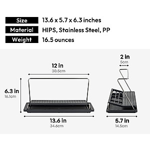 carrotez Bottle Drying Rack, Cup Drying Rack,Tumbler Drying Rack with Drain Tray - Bottle with Narrow and Wide Openings with Various Capacity, Different Bottle Type, Mug Type and Cup Type - Black