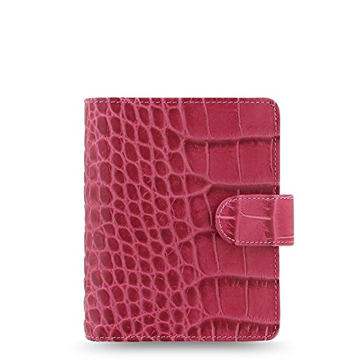 Filofax Pocket Size Classic Croc Print Leather Organizer Agenda Weekly Daily Planner 2023-2024 Calendar Bundle with DiLoro Ballpoint Pen Fuchsia 026078