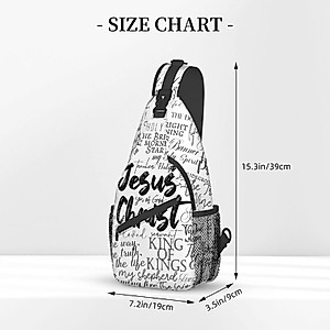 ROSIHODE Christian Jesus Cross Sling Bag, Fashion Crossbody Backpack Shoulder Bag Chest Bag for Men Women Hiking Travel