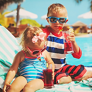 24 Pieces Reusable Ice Cream Straws Plastic Ice Cream Drinking Straws Cute Crazy Straws Ice Cream Party Favors for Kids Birthday Party 8 Styles, 8 Colors