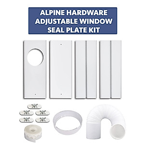 Alpine Hardware Portable Air Conditioner Window Kit with Coupler Adjustable Window Seal for AC Unit, Sliding AC Vent Kit for Exhaust Hose, Universal for Ducting with 5.9 Inches Diameter
