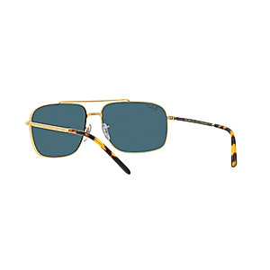 Ray-Ban RB3796 Square Sunglasses, Legend Gold/Polarized Blue, 59 mm