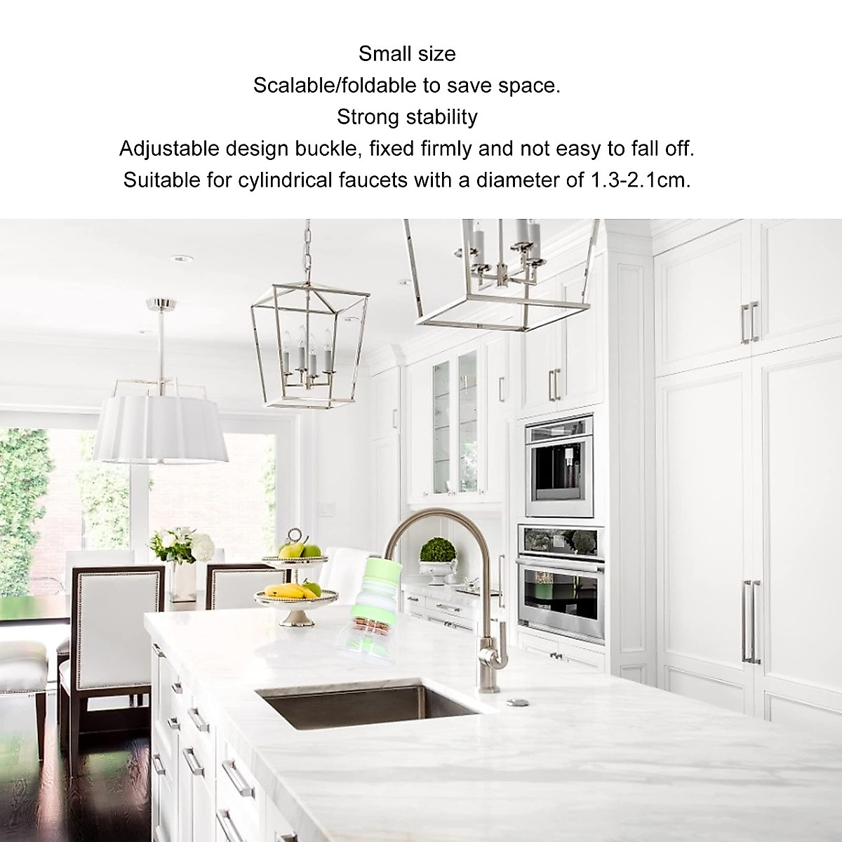 MOUMOUTEN Kitchen Sink Faucet Tap, Foldable Faucet Filter Retractable Kitchen Water Tap Filter, Water Clean Mini Purifier Filter for Home Kitchen Bathroo(Green)