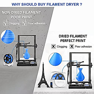 [2023 Official Upgrade] SUNLU 3D Printer Filament Dryer S1 Plus with Fan, Upgraded Dry Box for Filament Storage Holder, Compatible with 1.75 2.85 3.00 3D Filament, Keep Filament Dry During 3D Printing