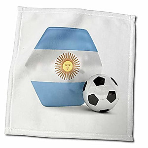 3dRose Carsten Reisinger - Illustrations - Argentina Soccer Ball - Towels (twl-181889-3)