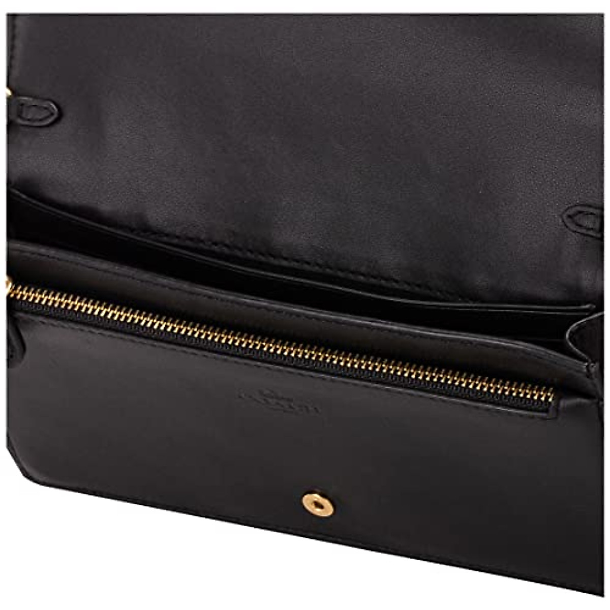 Coach Anna Foldover Crossbody Clutch in Signature Coated Canvas Brown Black