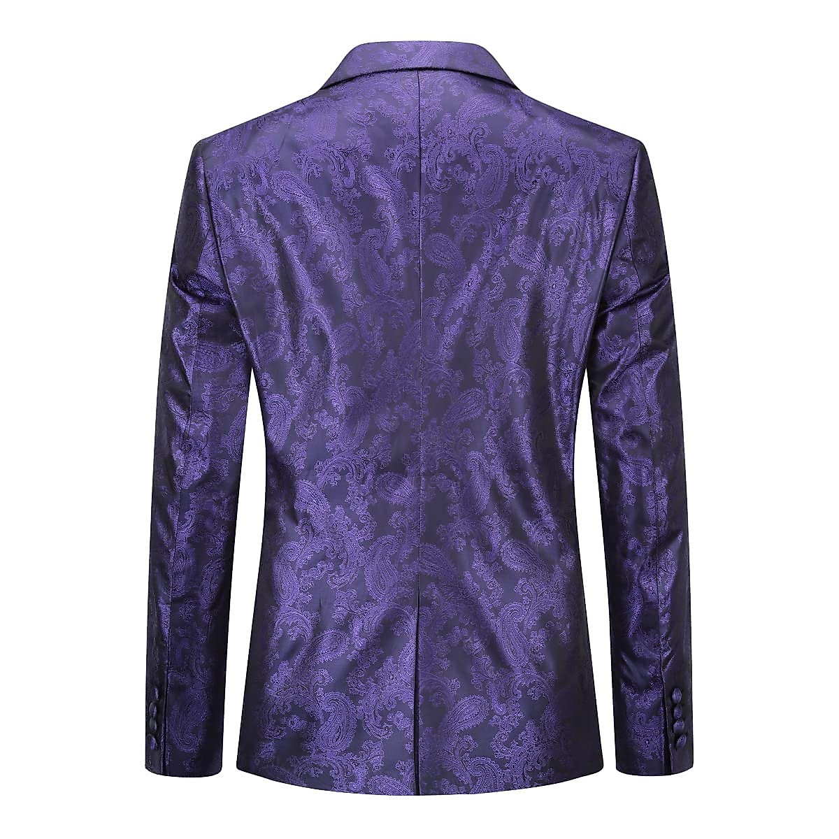 Cloudstyle Mens Slim Fit Paisley Suit Party Suit Jacket One Button Jacquard Sport Coat Purple