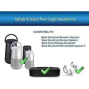 PowerHOOD UL Charger Compatible with Bose SoundLink Mini II &SoundLink Revolve Bluetooth Speaker Charger and Noise Masking Sleepbuds Wall Adapter 776716-0010, Phihong PSA05F-050QALD-H