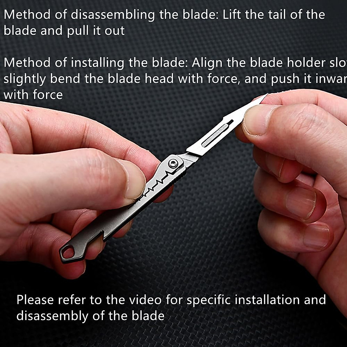 SZHOWORLD Titanium Alloy Keychain Utility Knife, Small Folding Pocket Knife for Women Men with Extra 10PCS #11 Blades