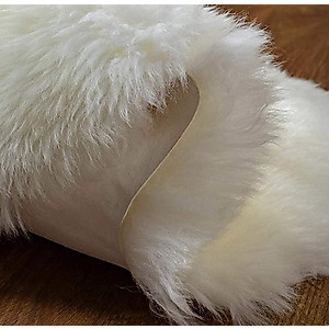 Asuprui Genuine Sheepskin Rug Bedroom Fluffy Rug Natural Fur Rug Nursery Rug 2X3 Feet Ivory Animal Rugs Bear Skin Rugs for Living Room Bedroom Sofa Chair