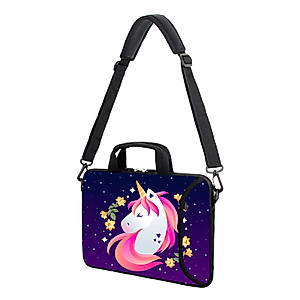 AMARY 14" 15" 15.4" 15.6" laptop sleeve chromebook case adjustable shoulder strap with handle accessory pocket for men women (15" JDB-3)