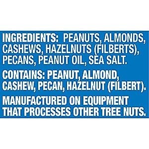 PLANTERS Mixed Nuts, Salted, 27 oz, Resealable Jar - Salted Nuts with Less than 50% Peanuts^ (*Nuts are Measured by Weight), Almonds, Cashews, Hazelnuts & Pecans - Kosher
