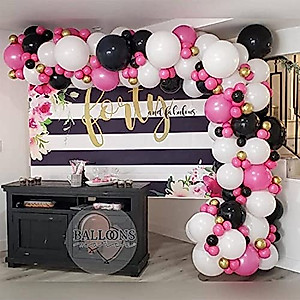 Mouse Color Balloons Birthday, Baby Shower, Bridal Party Decorations | Girls, Women Party Set Kit | Hot Pink Gold Black White Balloon Garland Arch Kit for Bachelorette Bridal Baby Shower Women Birthday
