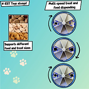 V-EST Dog Toys - Treat dispenser dog toy large - Dog Puzzle Beginner - Tumble feeder dogs - Dog Toys for Aggressive Chewers - Dog enrichment - Brain simulation dog toy food ball - Smart treat dog