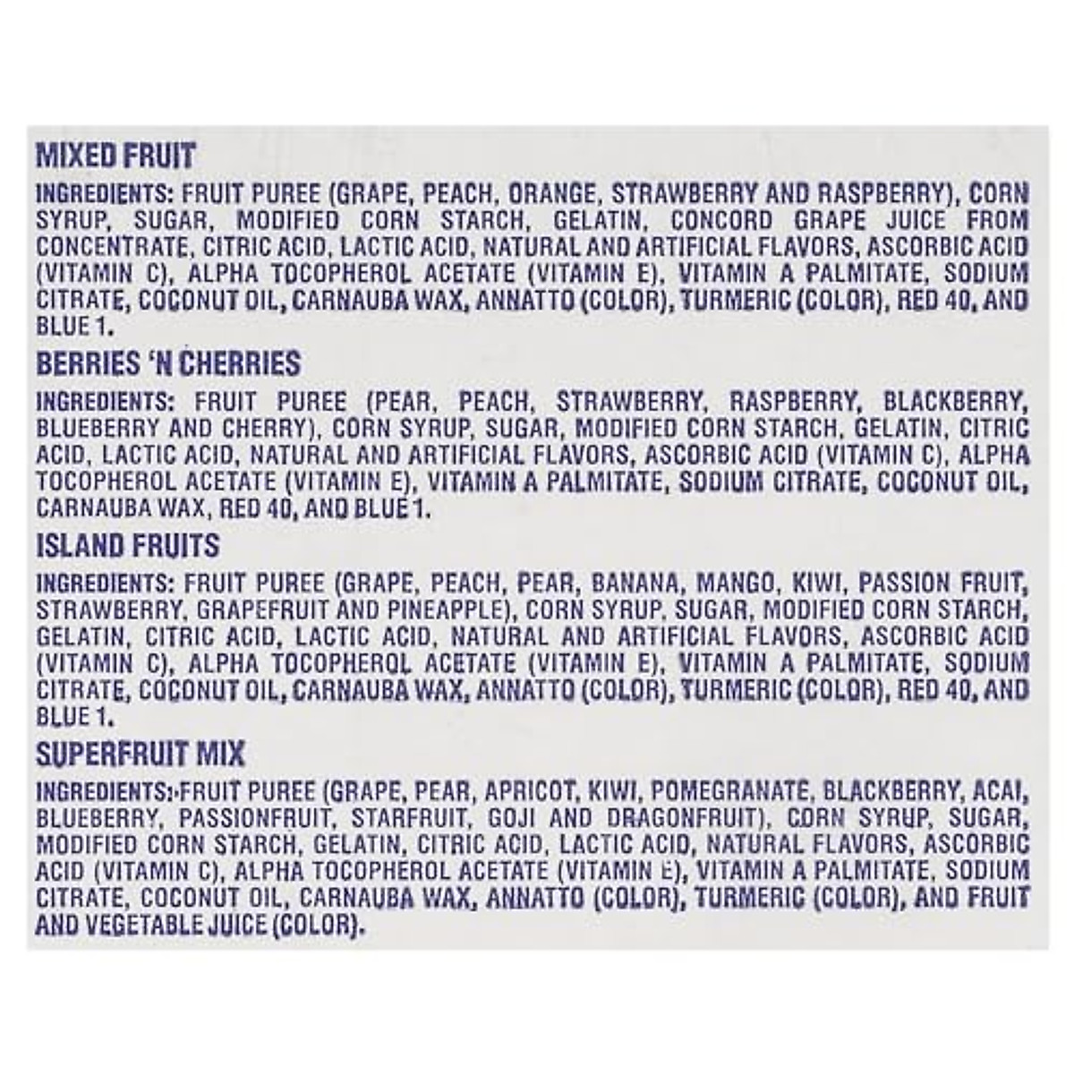 Welch's Fruit Snacks, Bulk Variety Pack with Mixed Fruit, Superfruit Mix, Island Fruits, Gluten Free, Bulk Pack, 2.25 oz (Pack of 16)