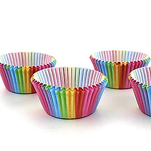 Cupcake Cases, Cake Paper Cup Rainbow Baking Cups for Oven Wedding Party Birthday, 100pcs