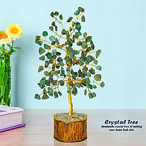YATHABI Green Aventurine - Crystal Tree for Positive Energy - Chakra Money Tree - Green Adventurine Stone - Chakra Tree - Crystals for Luck - Crystal Bonsai Tree - Crystal Gift
