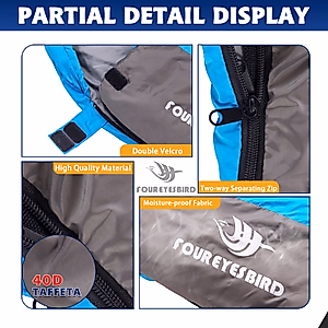 Arctic Lemmings Sleeping Bag for Adults & Kids,Waterproof Lightweight Backpacking Sleeping Bags, Envelope Hooded 3 Season for Camping Hiking Outdoor Travel (Blue)