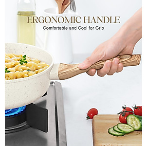 MICHELANGELO Frying Pans Nonstick with Lid - 11 Inch Deep Frying Pan, 5 Qt Saute Pan with Lid, Nonstick Skillet with Lid, Deep Skillet Induction Compatible