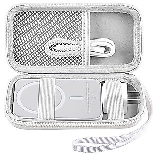 GWCASE Case Compatible with Apple for MagSafe Battery Pack Portable Charger. Power Bank Storage Holder for iPhone/for iPhone Pro 12 13, Battery Bank Bag Fits for 20W USB-C Power Adapter (Box Only)