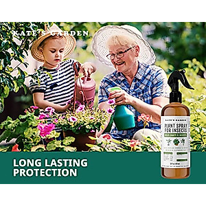 Plant Spray Bottle for Insects (16oz) by Kate's Garden. Garden Plant Care Peppermint Oil Spray for Bugs. Fungus Gnat Killer for Indoor Plants & Outdoors. Insecticide for Fruit Flies, Spider Mites.
