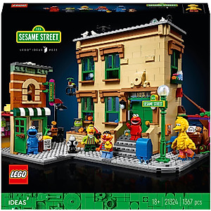 LEGO Ideas 123 Sesame Street 21324 Building Kit; Awesome Build-and-Display Model for Adults Featuring Elmo, Cookie Monster, Oscar The Grouch, Bert, Ernie and Big Bird, New 2021 (1,367 Pieces)