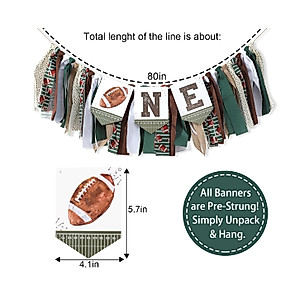 Football One High Chair Banner - Football 1st Birthday Party Decorations,Football First Highchair Banner,First Year Down Themed Decor,First Year Down Football Highchair Banner