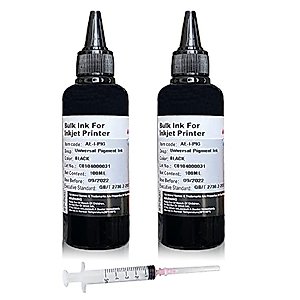 Aomya Pigment Black Ink Refill Kit Premium Ink Refill for HP Canon Epsn Brother Inkjet Printers with Syringe
