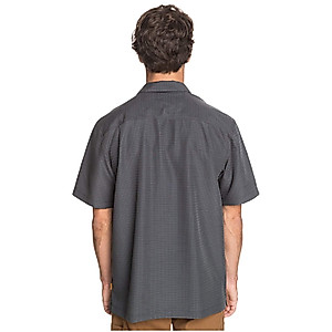 Quiksilver Men Centinela 4 Button Up Comfort Fit Pocket Collared Shirt, Black Centinella, X-Large