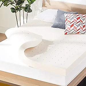 Best Price Mattress 4 Inch Ventilated Memory Foam Mattress Topper, CertiPUR-US Certified, Queen