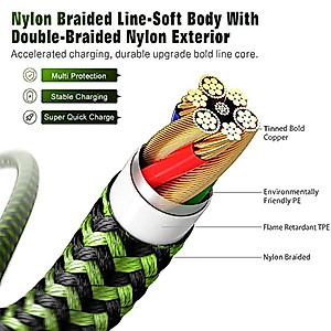 iPhone Charger 3Pack 6ft USB Lightning Cable Cord，Mfi Certified Apple Charger Fast Charging Nylon Braided iPhone Cable,Compatible with iPhone 14/13/12/11/X/Pro/Max/8/7/6/6S/SE/Plus/iPad