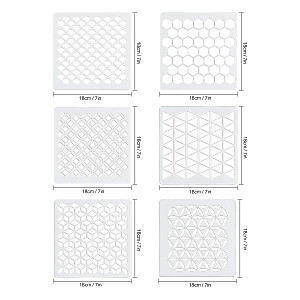 6 Set Sacred Geometric Honeycomb Stencils, 7Inch Sashiko Stencil Art Painting Templates for Scrapbooking Drawing Tracing DIY Furniture Wall Floor Décor