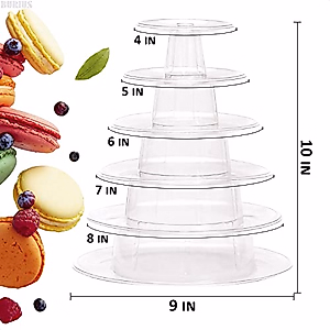 6 Tiered Tray Stand for Macarons - Round Cupcake Tower Stand Tea Party Decorations Cupcake Holder Dessert Table Display Set Donut Stand - Wedding Cake Stand Macarons and Cupcake Tower Party Supplies