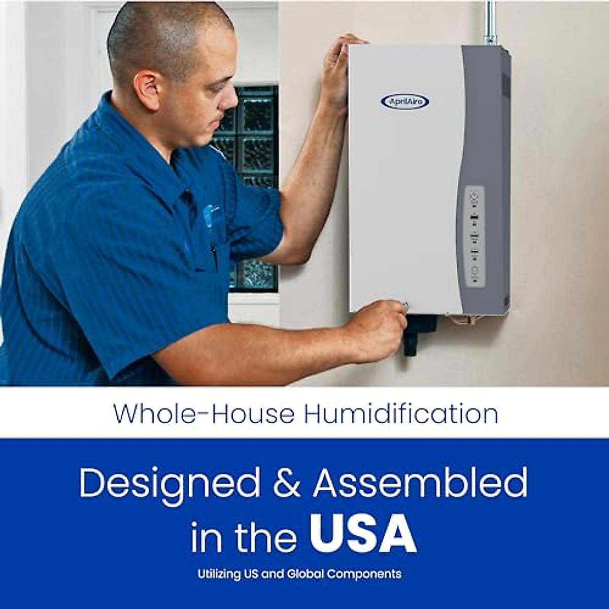 AprilAire 800 Whole-House Steam Humidifier, Automatic Steam Humidifier, Large Capacity Whole-House Humidifier for Homes up to 10,300 Sq. Ft., White