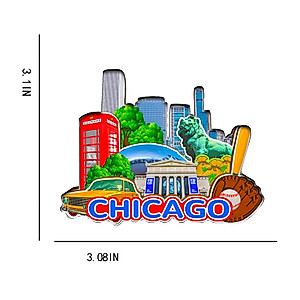 Chicago Illinois USA Magnet Fridge Magnet Wooden 3D Landmarks Travel Collectible Souvenirs Decoration Handmade-1090