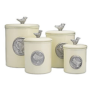 Old Dutch 4 Piece Smooth Finish Canister Set, Cream