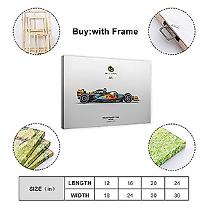ERWYN Mclaren poster Formular One Poster F1 Walls Canvas Car Posters Wall Art Canvas For Boys Room Vintage Frame-style 12x18inch(30x45cm)