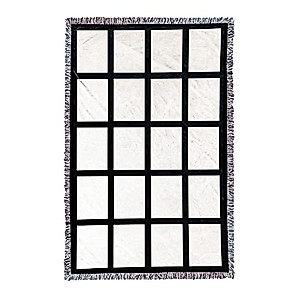 20-Panel Blank Sublimation Plush Velvet Blanket with Soft Edge Frills, DIY Velvet Blanket, Soft Sublimation Blanket, Black, 40 x 60'' (BL-40X60-20P)